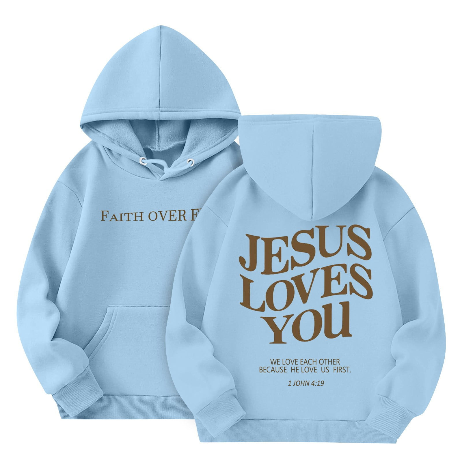 CCRFTGI Jesus Loves You Hoodies for Girls Bible Verse Letter Graphic ...