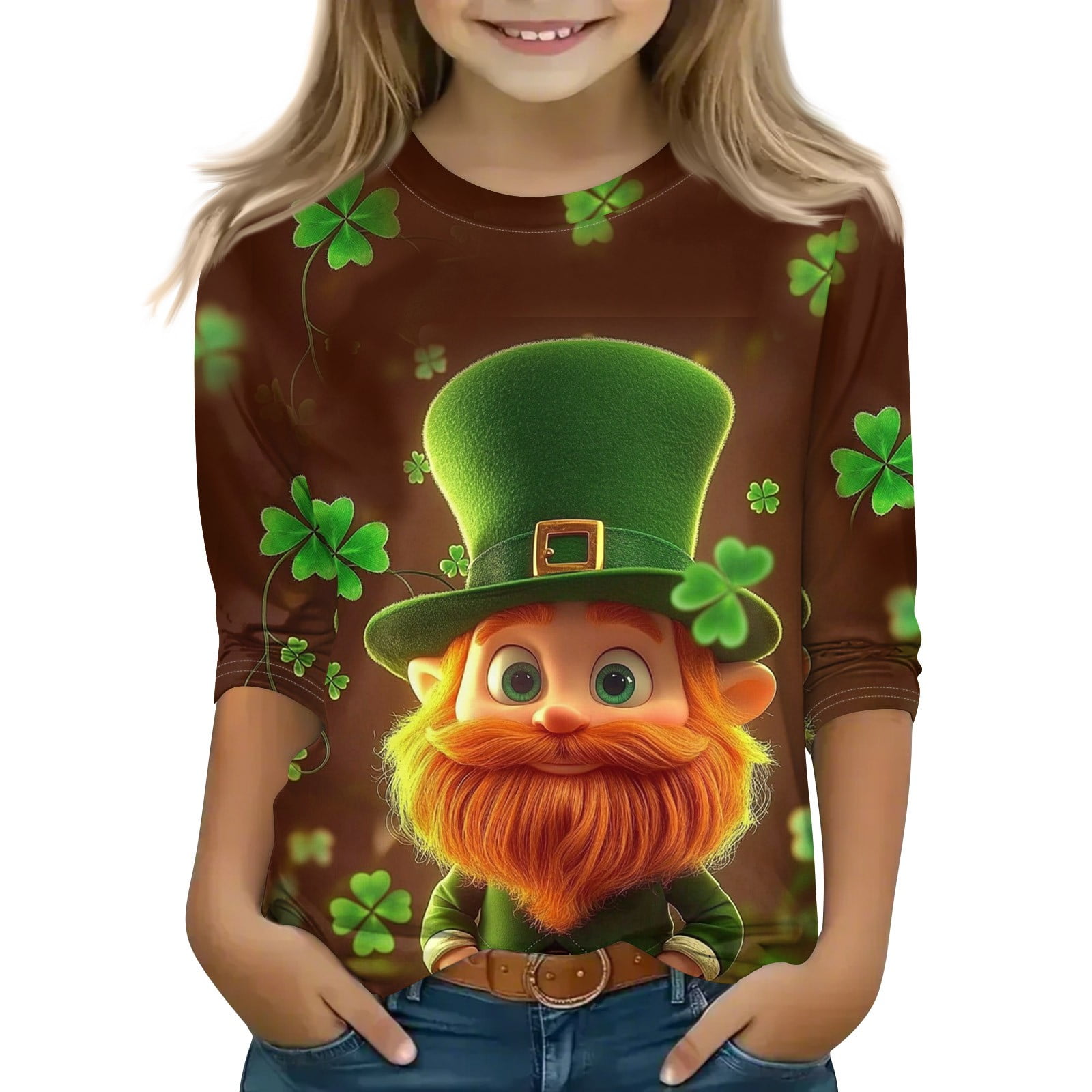 CCRFTGI Kids St Patrick Day Shirt St Patricks Long Sleeve Crew Neck ...