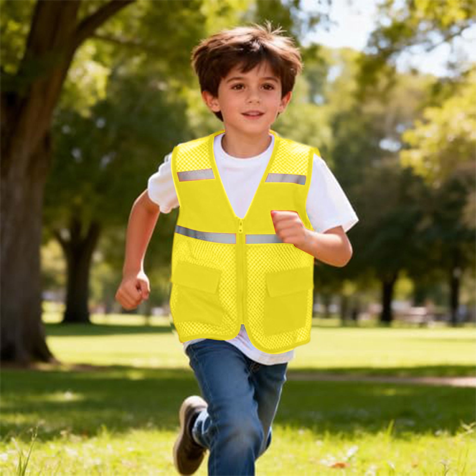 CCRFTGI Kids Student Safety Vest Boys Girls Size 10-12 High Visibility ...