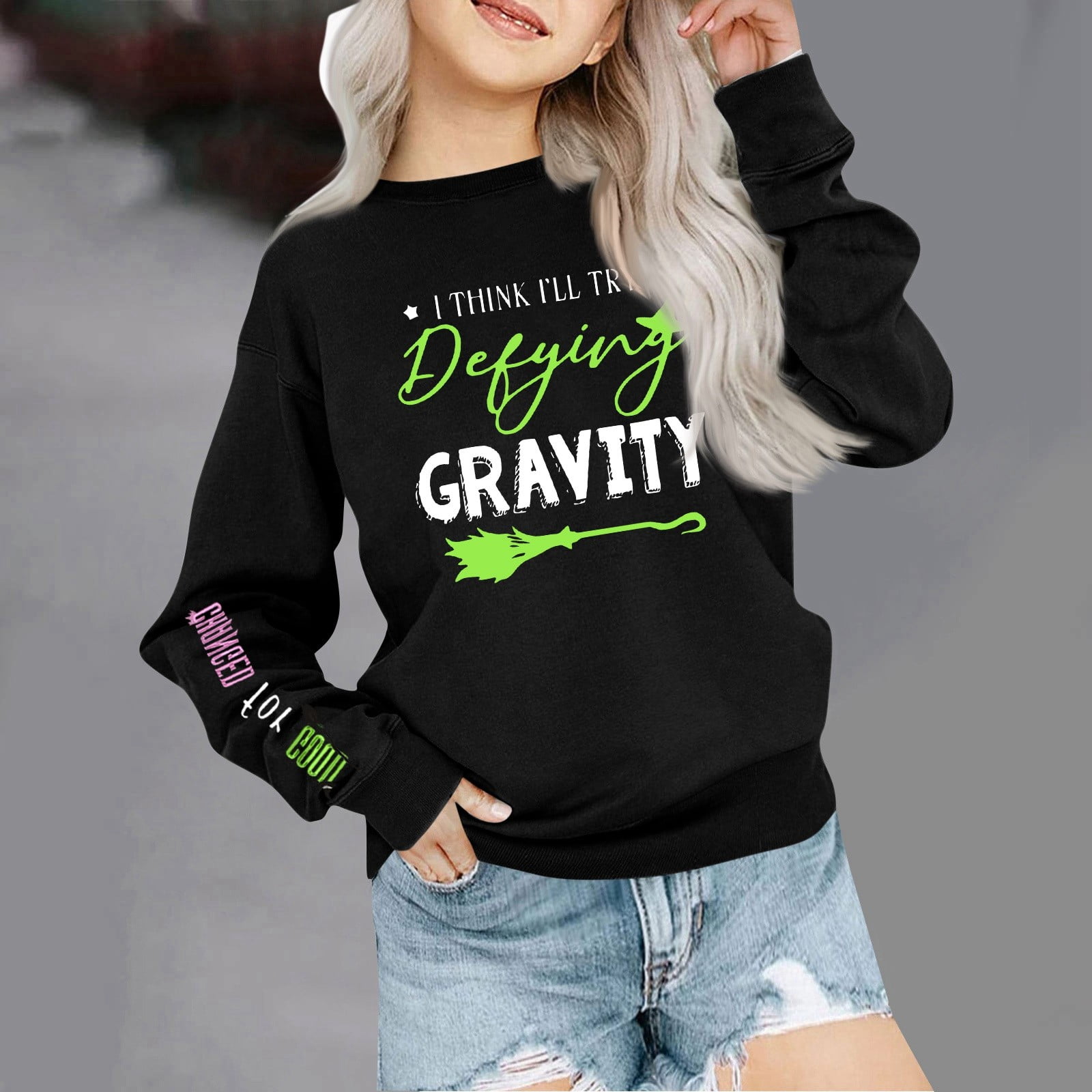 CCRFTGI Kids Wicked Sweatshirt Size 7-8 Wicked Hoodies Long Sleeve Crew ...