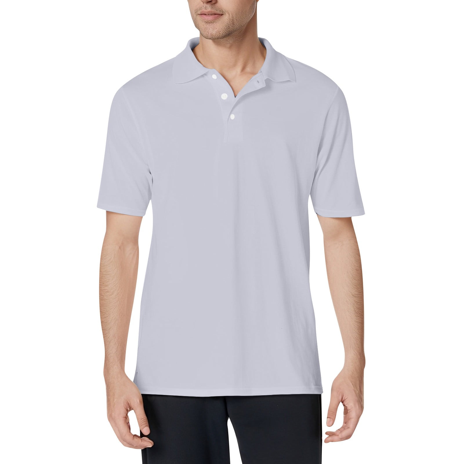 CCRFTGI Light Blue Polo Shirts for Men Short Sleeve Button Down Shirts ...