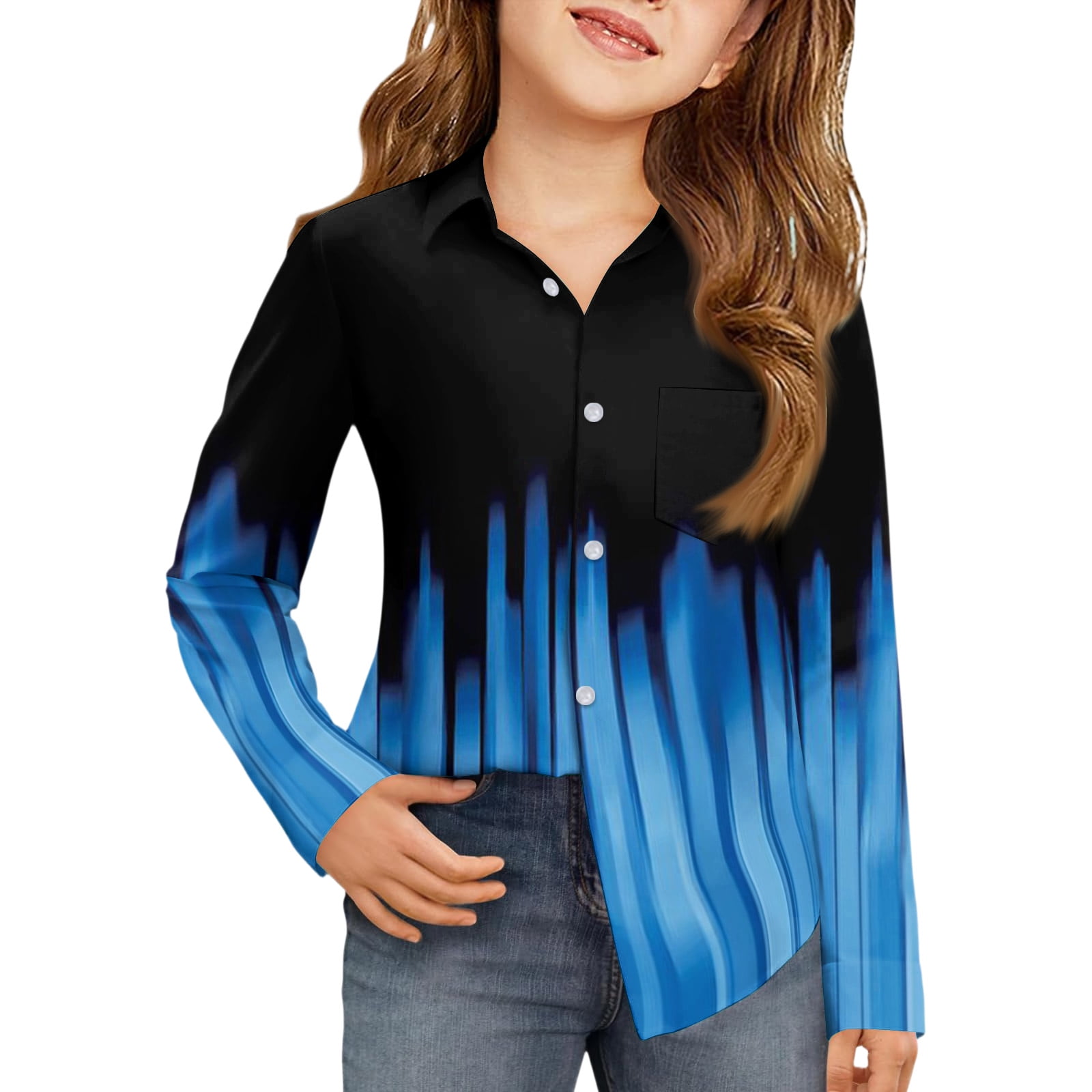 CCRFTGI Long Sleeve Shirts for Children Girls Causal Back To School ...