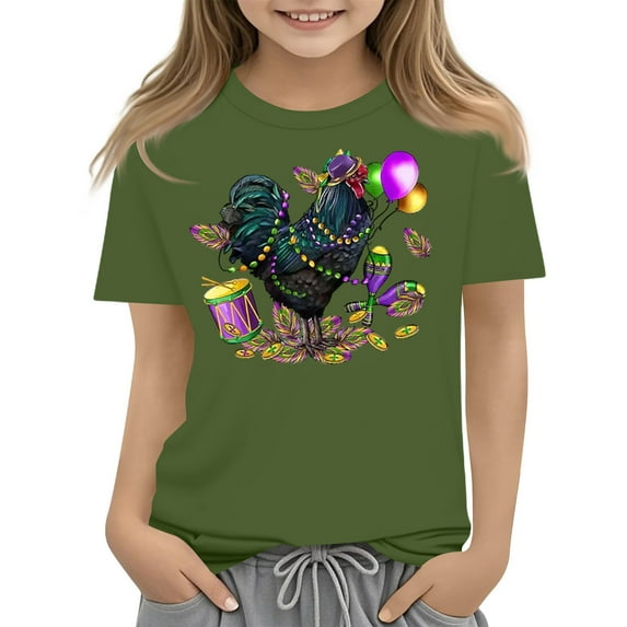 CCRFTGI Mardi Gras Shirt for Children Girls Size 10-12 Cute Carnival ...