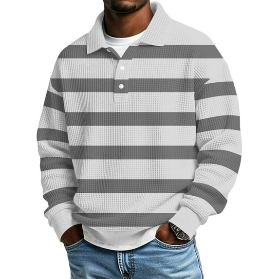 CCRFTGI Men Polo Shirts Waffle Big and Tall Long Sleeve Shirt Golf ...