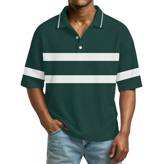CCRFTGI Men's Polo Shirts Waffle Big and Tall Short Sleeve Shirt Golf ...
