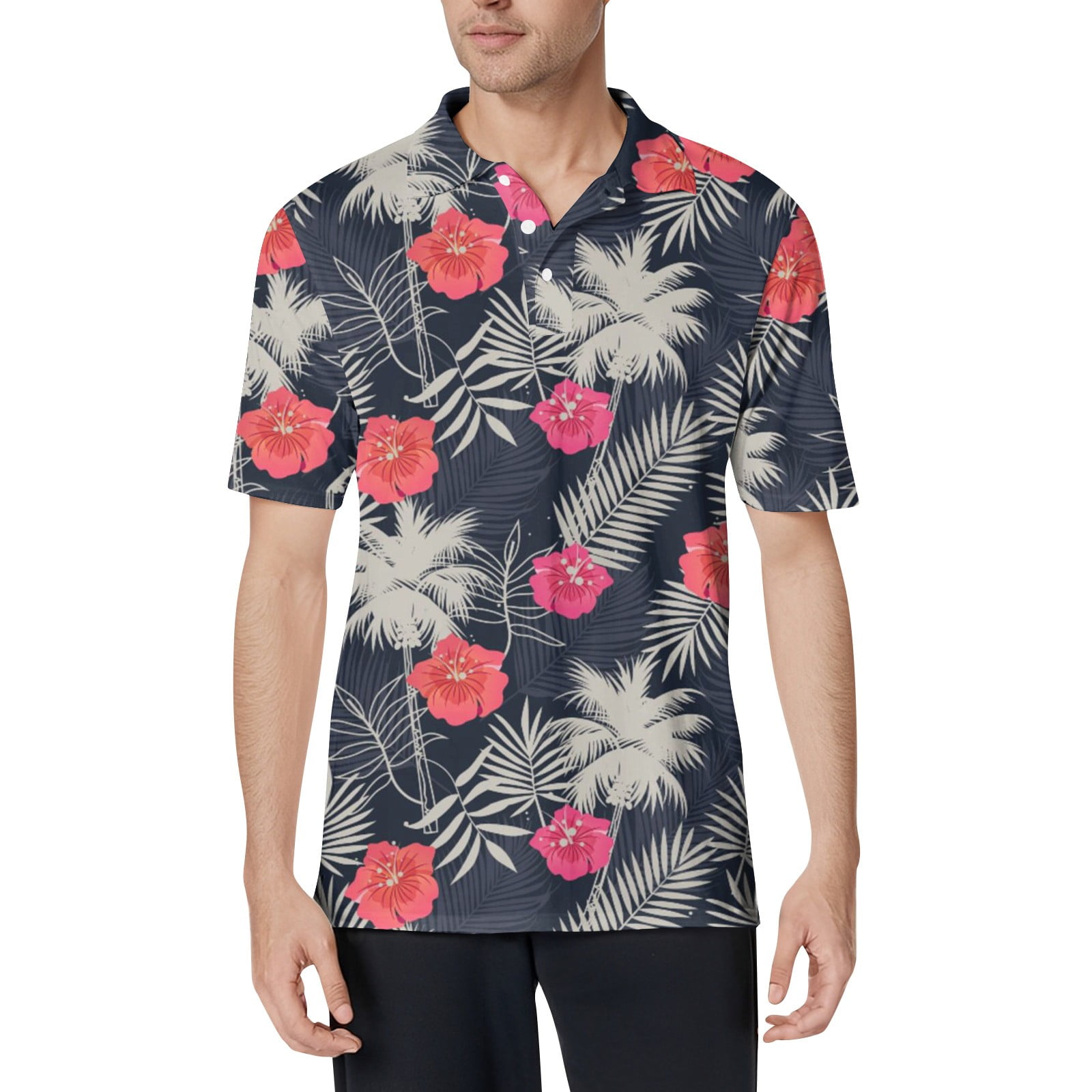 CCRFTGI Mens Hawaiian Shirt 3xl Cotton Short Sleeve Polo Shirts Summer ...