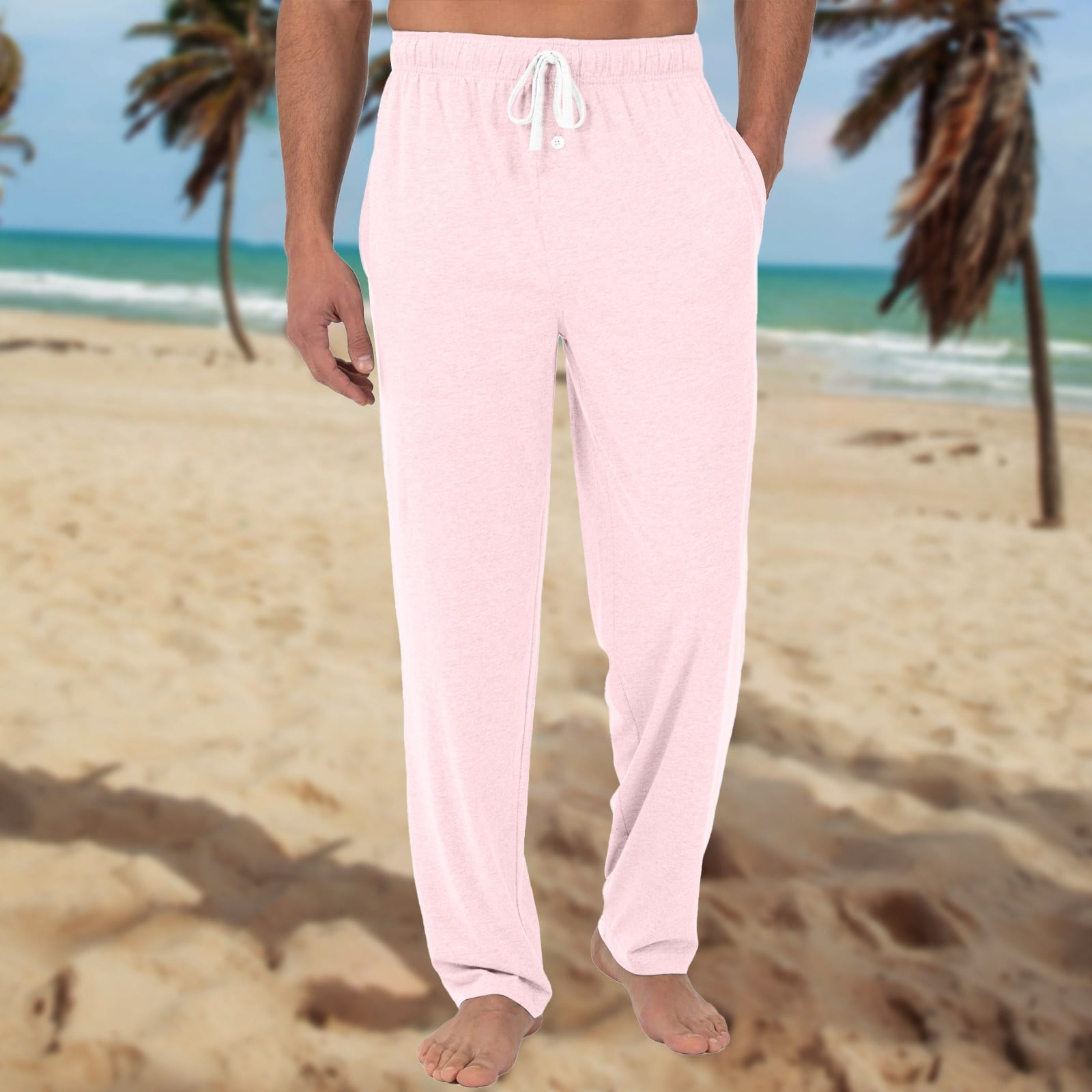 CCRFTGI Mens Pj Pants Big and Tall Light pink Pajama Pants Fashion Men ...