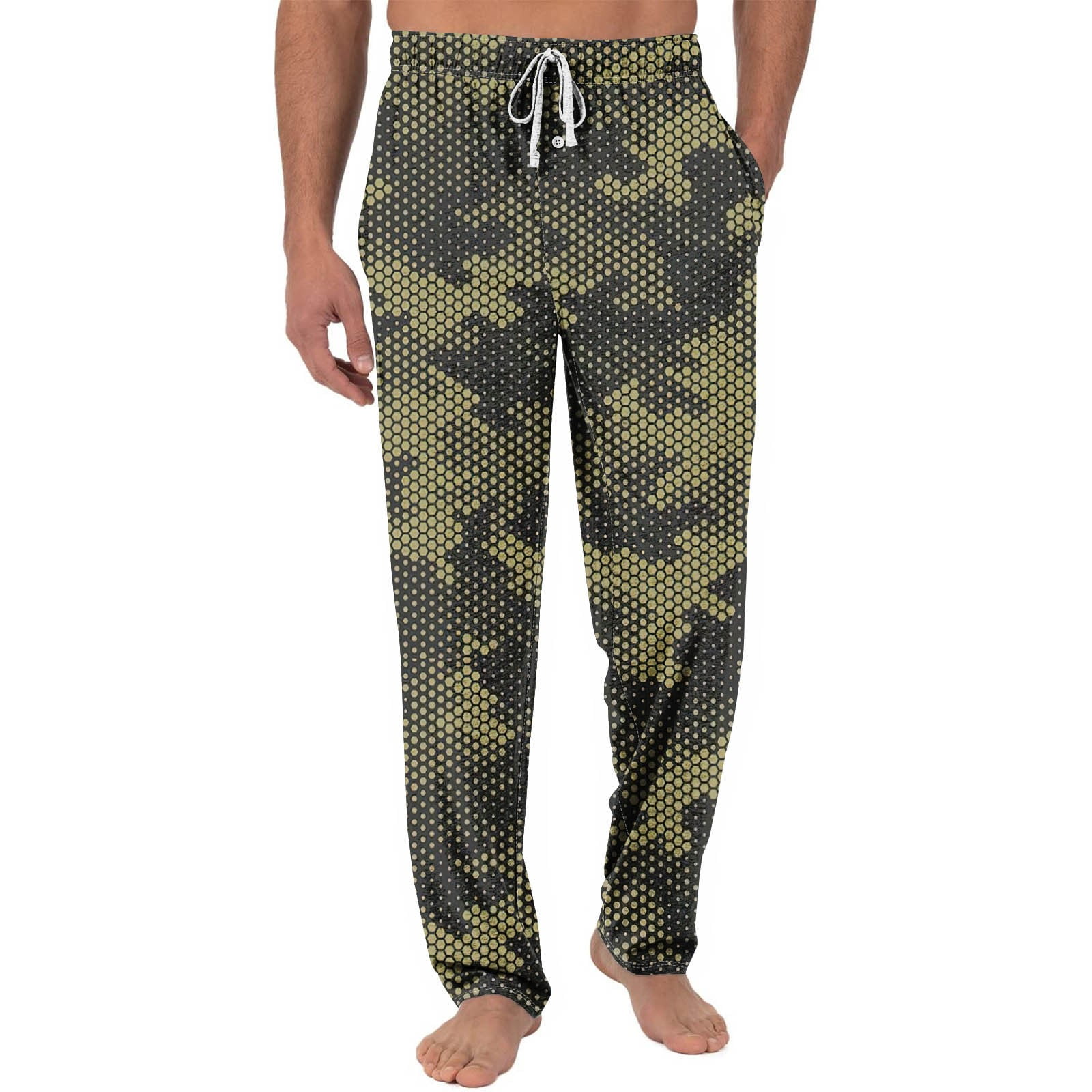 CCRFTGI Mens Soft Pajama Pants Army Green Polka Dot Graphic Men's ...