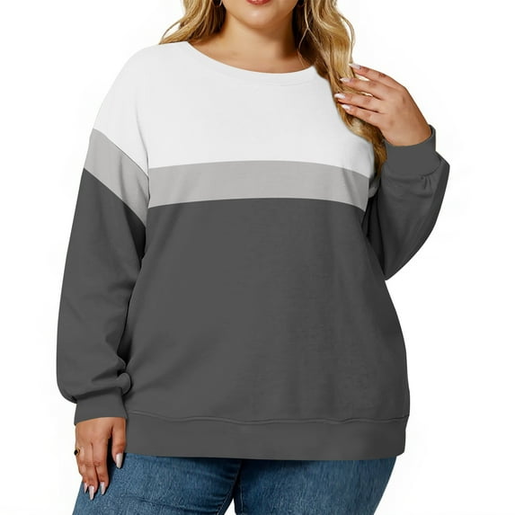 CCRFTGI Oversized Sweatshirt for Women Casual Soft Plain Color block ...