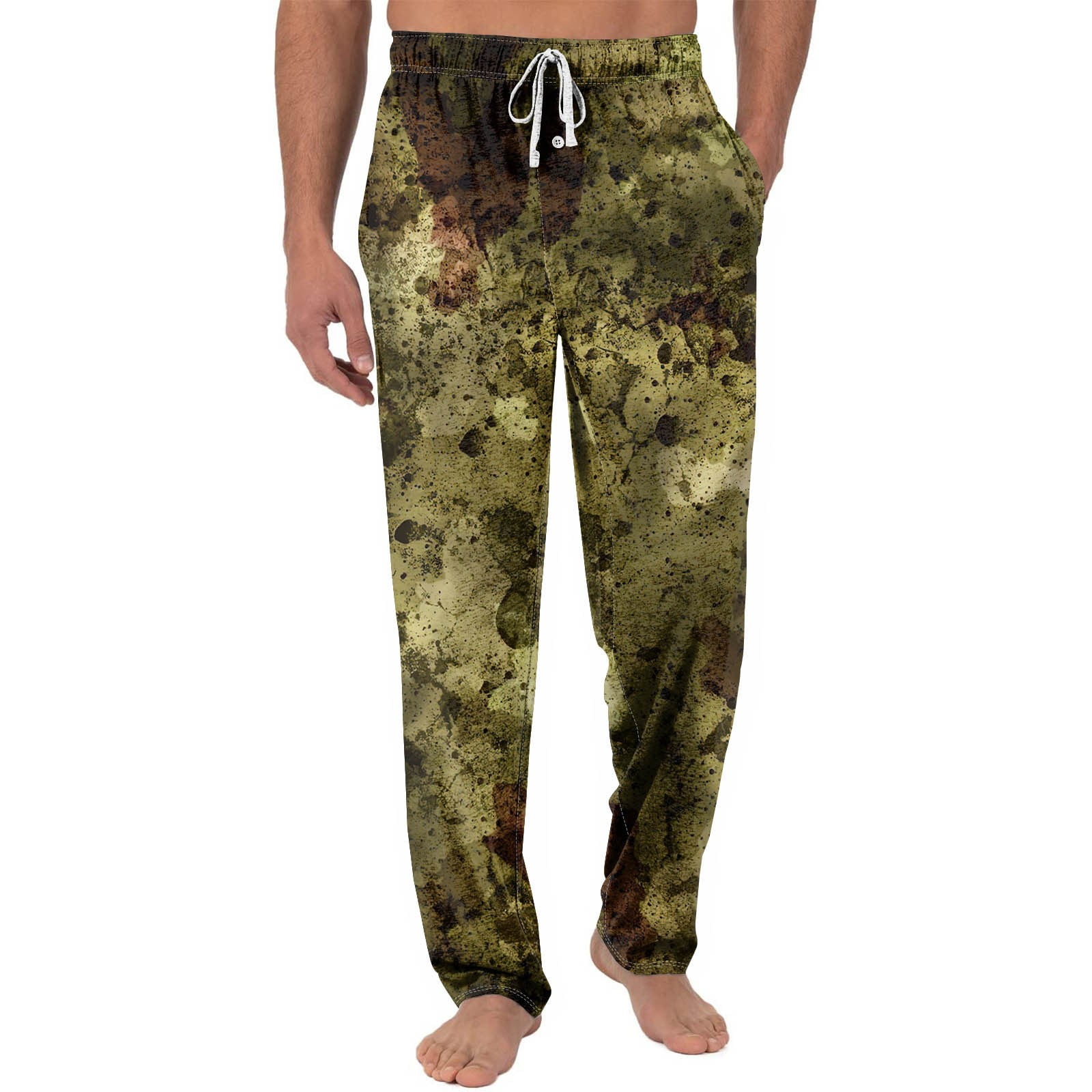 CCRFTGI Pajamas Pants for Men Big and Tall Tie Dye Army Green Sleep ...