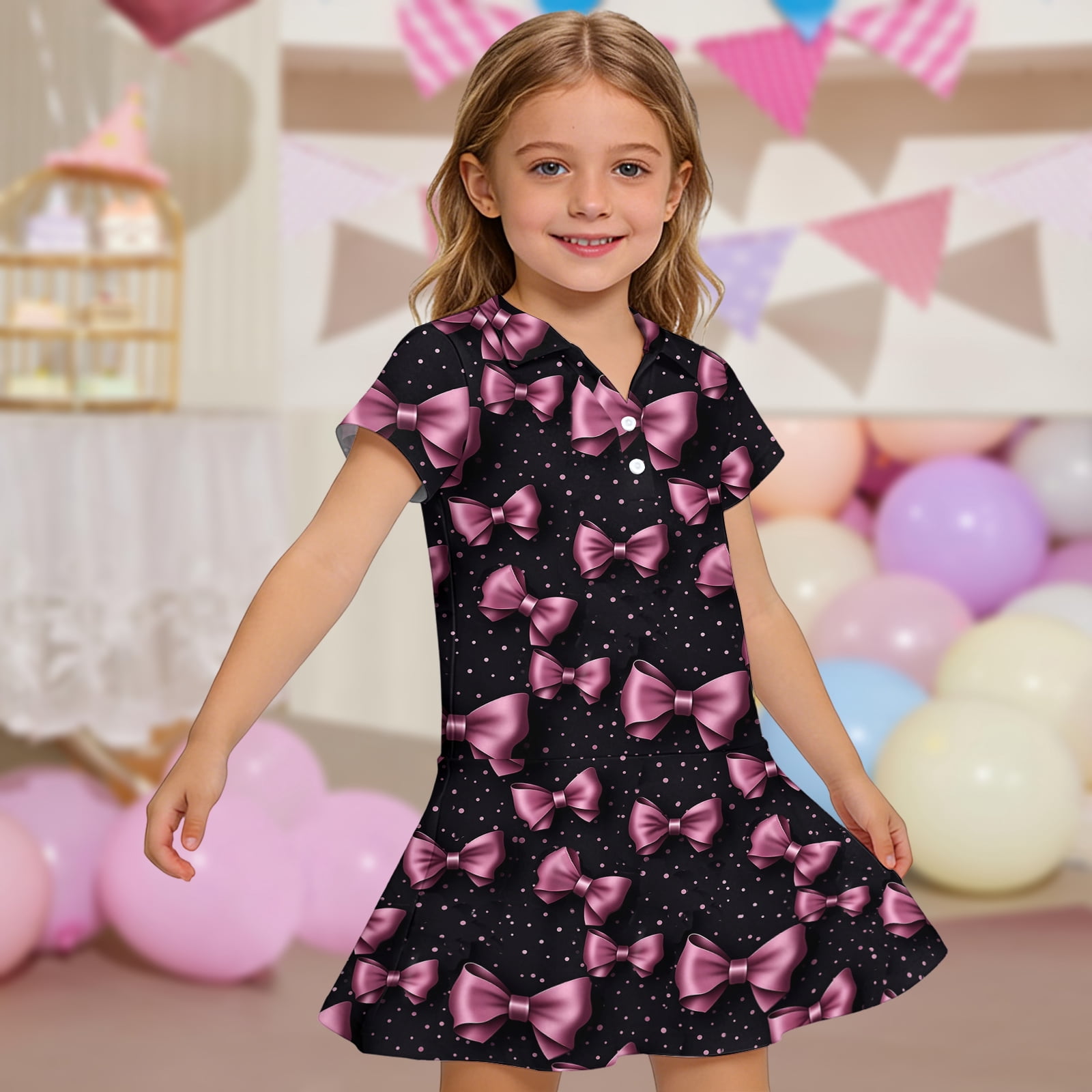 CCRFTGI Polo Dress for Kids Girls Size 7-8 Short Sleeve Uniform Casual ...