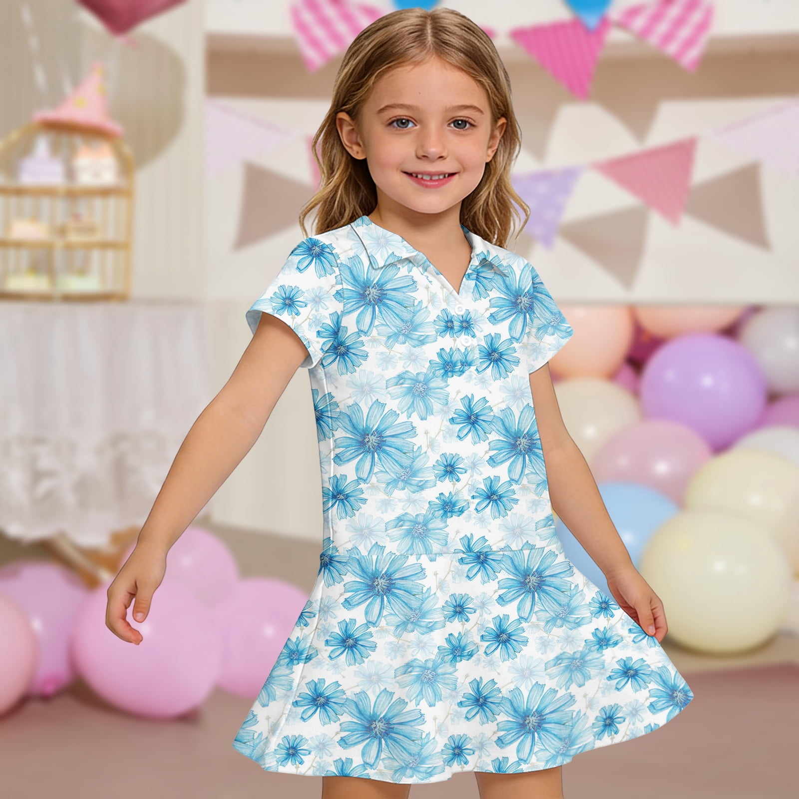 CCRFTGI Polo Dresses for Kids Girls Size 8 Short Sleeve School Uniform ...