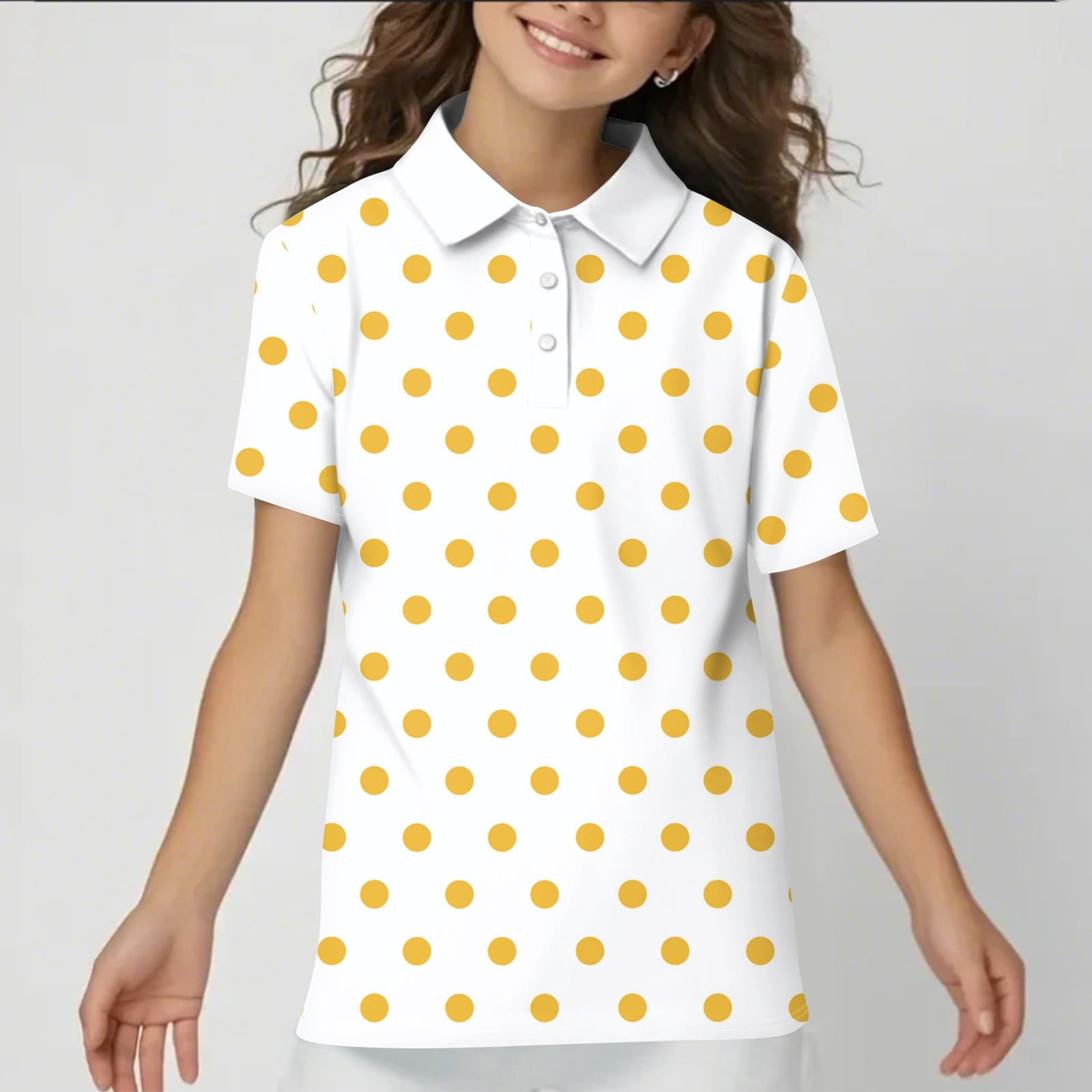 CCRFTGI Polo Shirts for Child Girls 7-8 School Uniform Print Shirt ...