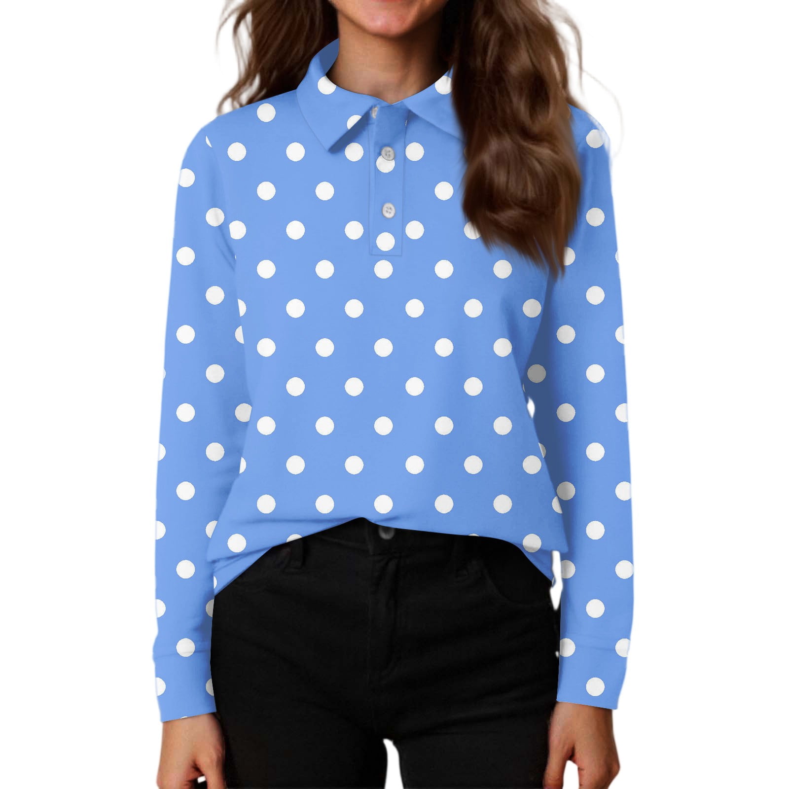 CCRFTGI Polo Shirts for Child Girls 7-8 Uniform Polka Dots Shirts ...
