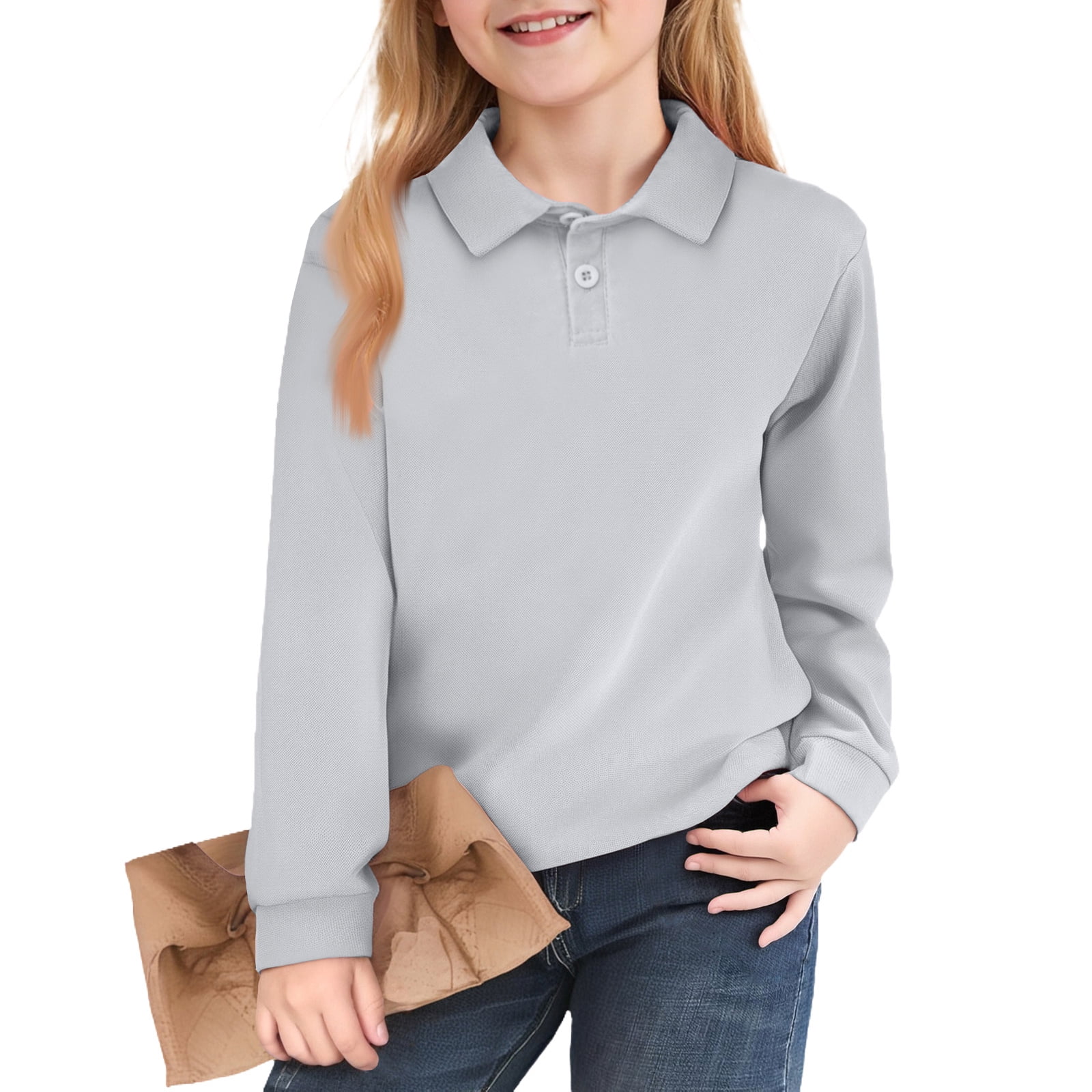 CCRFTGI Polo Shirts for Children Girls Size 7 School Uniform Solid ...