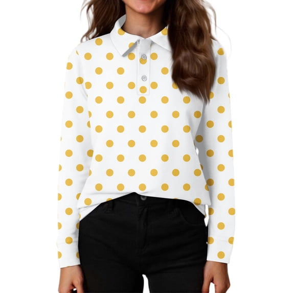 CCRFTGI Polo Shirts for Kids Girls 7-8 Uniform Polka Dots Shirt Golf ...