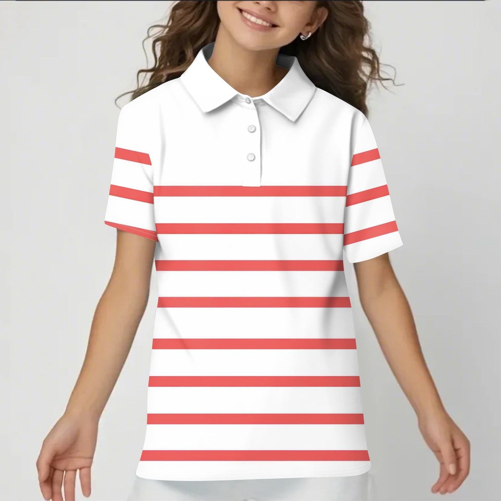 CCRFTGI Polo Shirts for Kids Girls Size 7 School Uniform Striped Shirt ...