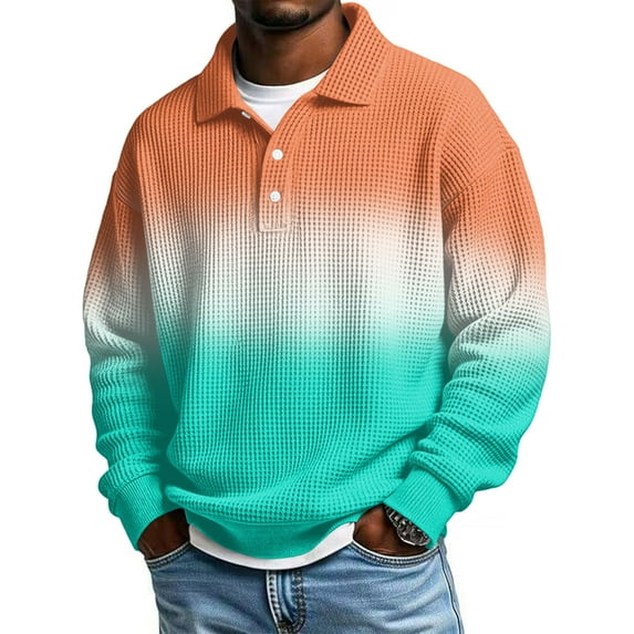 CCRFTGI Polo Shirts for Men Casual Waffle V Neck Collared Sweater Comfy ...