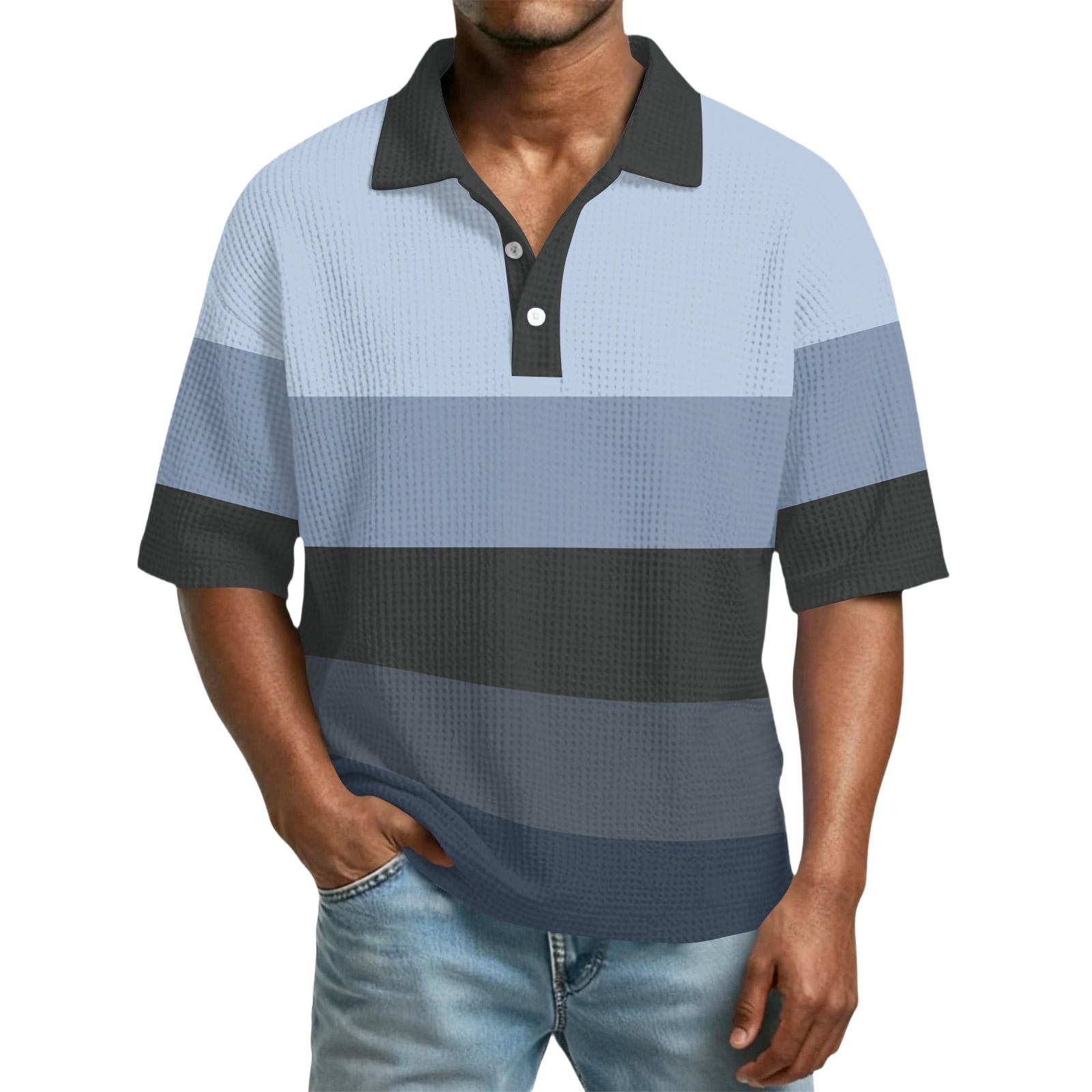 CCRFTGI Polo Shirts for Men Waffle Casual Short Sleeve Shirt Golf ...