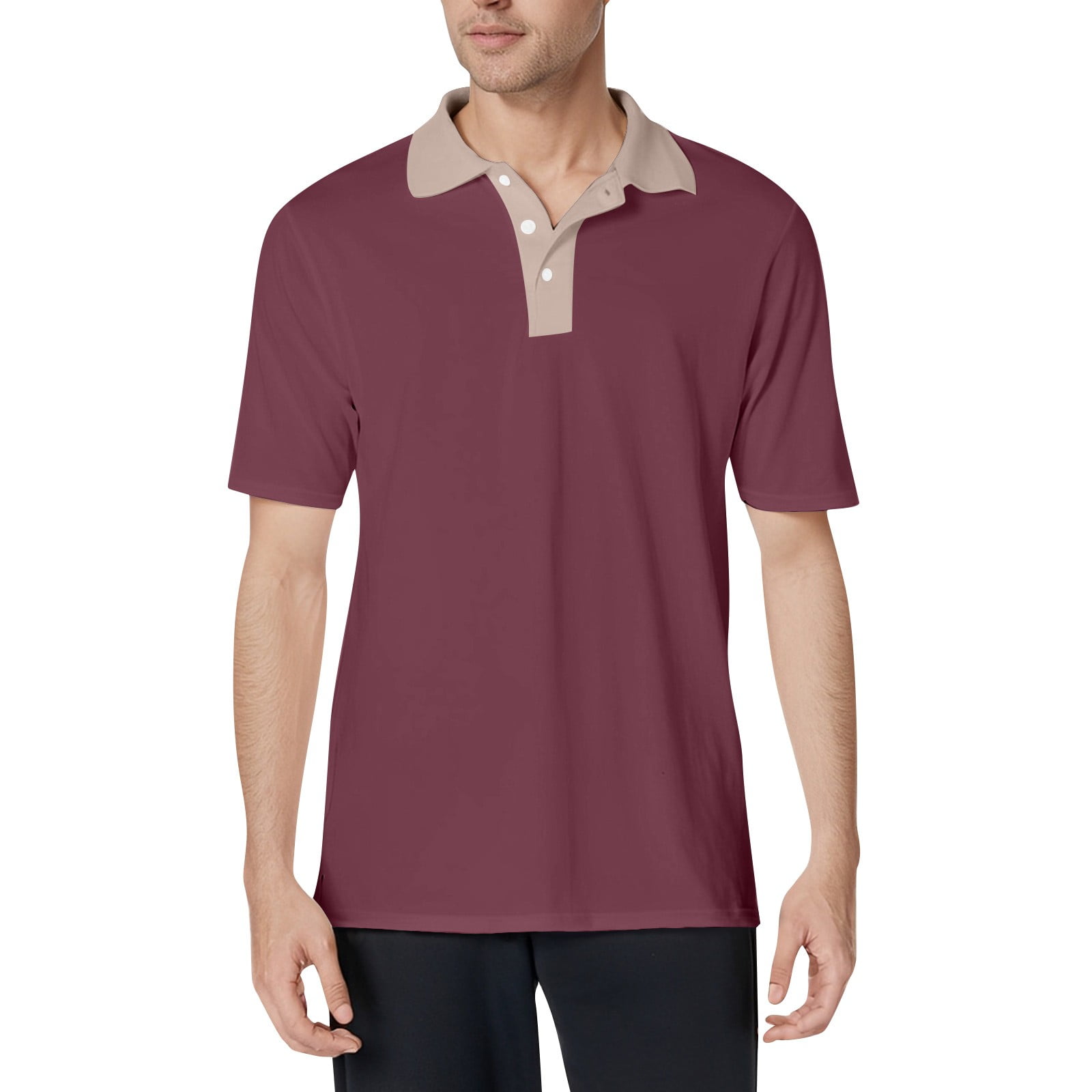 CCRFTGI Red Polo Shirts for Men Short Sleeve Button Down Shirts for Men ...