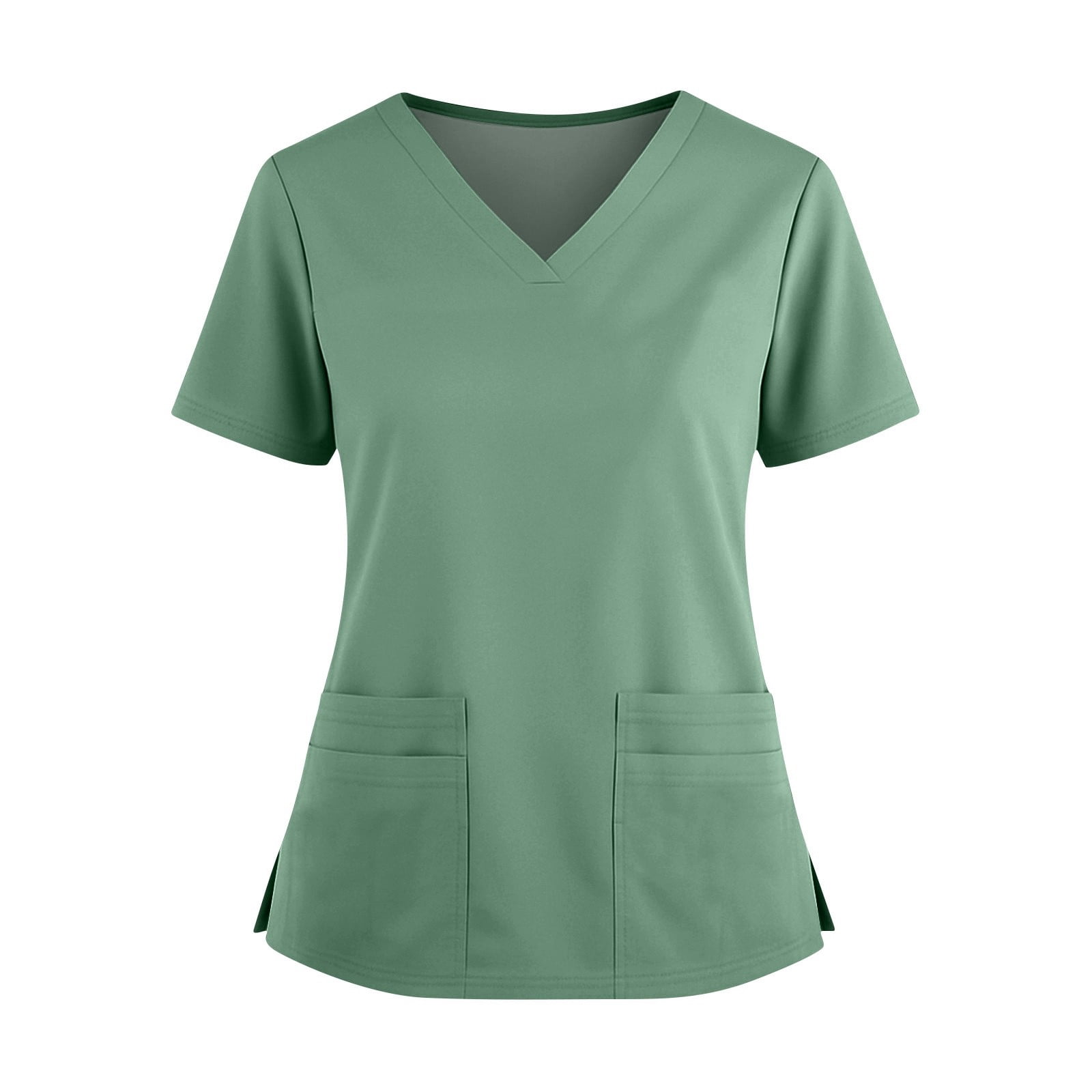 CCRFTGI Scrub Tops for Women Plus Size Medical V-Neck Workwear Nurse ...