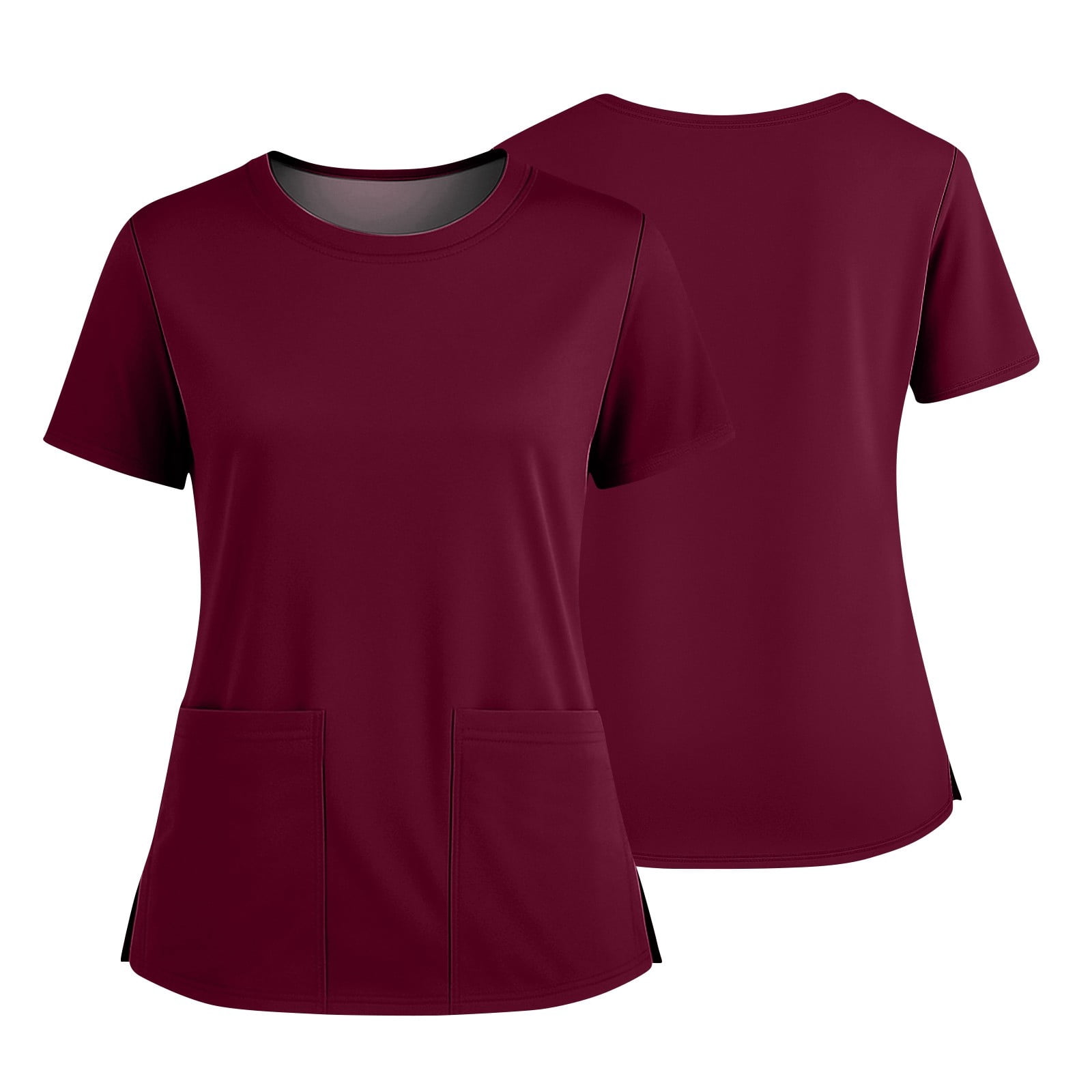 CCRFTGI Scrubs for Women Plus Size Medical Crew Neck Workwear Working ...