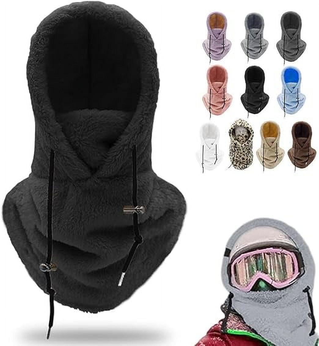 CCRFTGI Sherpa Hood, Fleece Ski Mask, Winter Windproof Face Mask ...