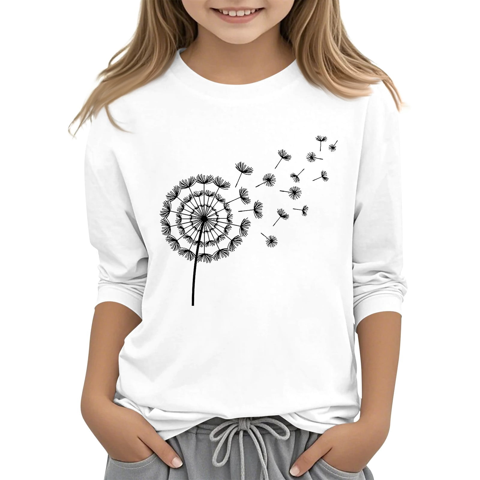 CCRFTGI Shirts for Kids Girls Size 10-12 3/4 Sleeve Funny Print T ...