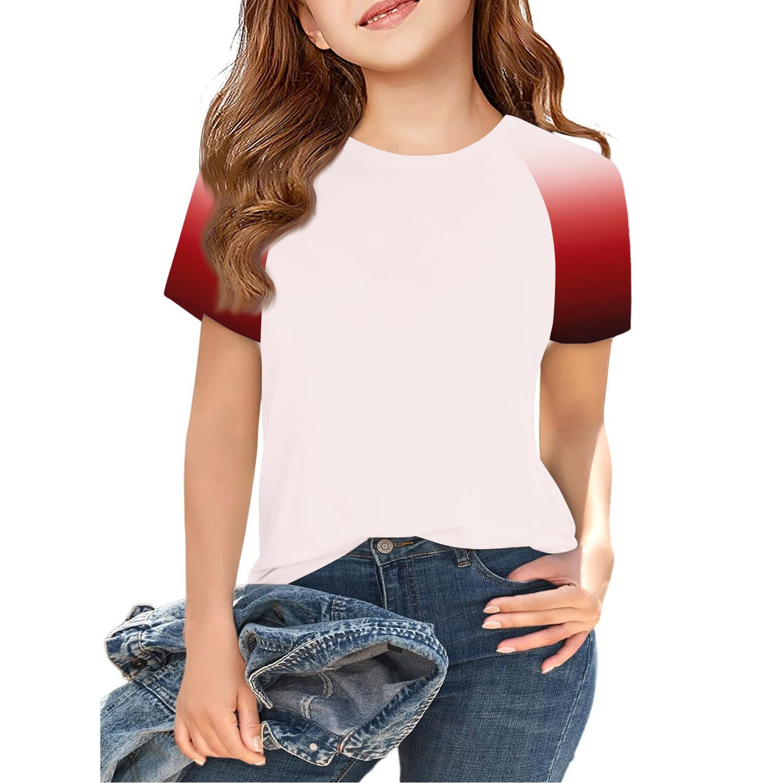 CCRFTGI Shirts for Teens 2025 Summer Raglan Short Sleeve Tshirt Casual ...