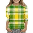 CCRFTGI St. Patrick's Day 3/4 Sleeve Girls Tops 10-12 Cute Lucky Green ...
