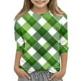 CCRFTGI St. Patrick's Day 3/4 Sleeve Girls Tops Size 6 Funny Lucky ...