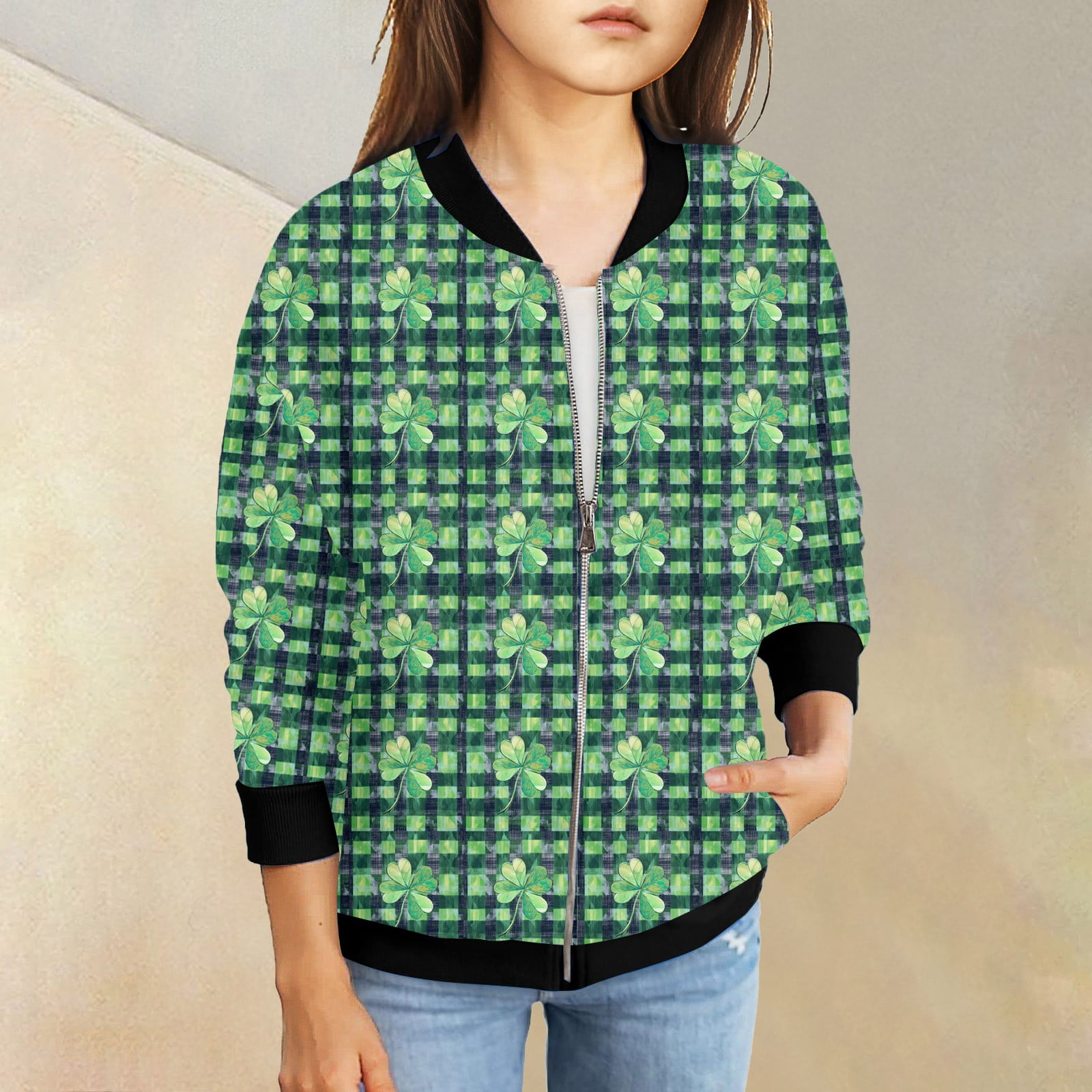 CCRFTGI St. Patrick's Day Coats Girls Size 11-12 Festival Shamrock ...