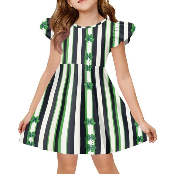 CCRFTGI St. Patrick's Day Dresses for Girls 10-12 Cute Lucky Striped ...