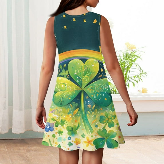 CCRFTGI St. Patrick's Day Dresses for Girls 10-12 Funny Irish Clover ...