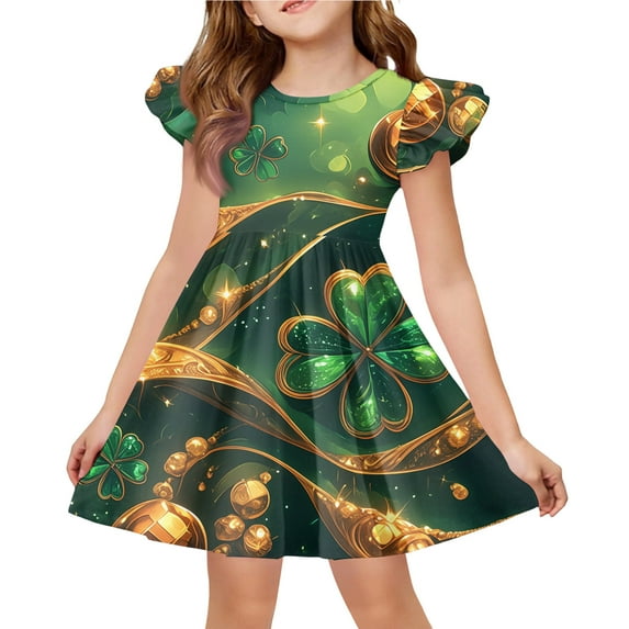 CCRFTGI St. Patrick's Day Dresses for Girls Size 10-12 Cute Lucky ...