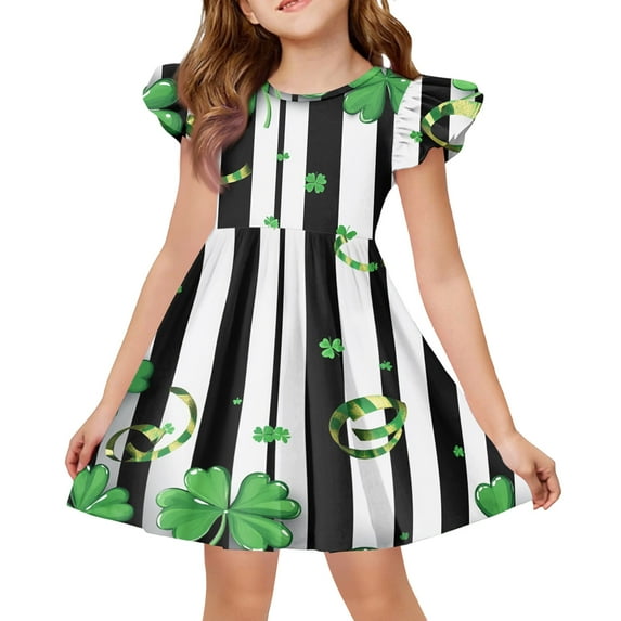 CCRFTGI St. Patrick's Day Dresses for Girls Size 8 Cute Lucky Striped ...