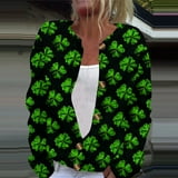 CCRFTGI St. Patrick's Day Fair Isle Cardigan Sweaters for Women Lucky ...