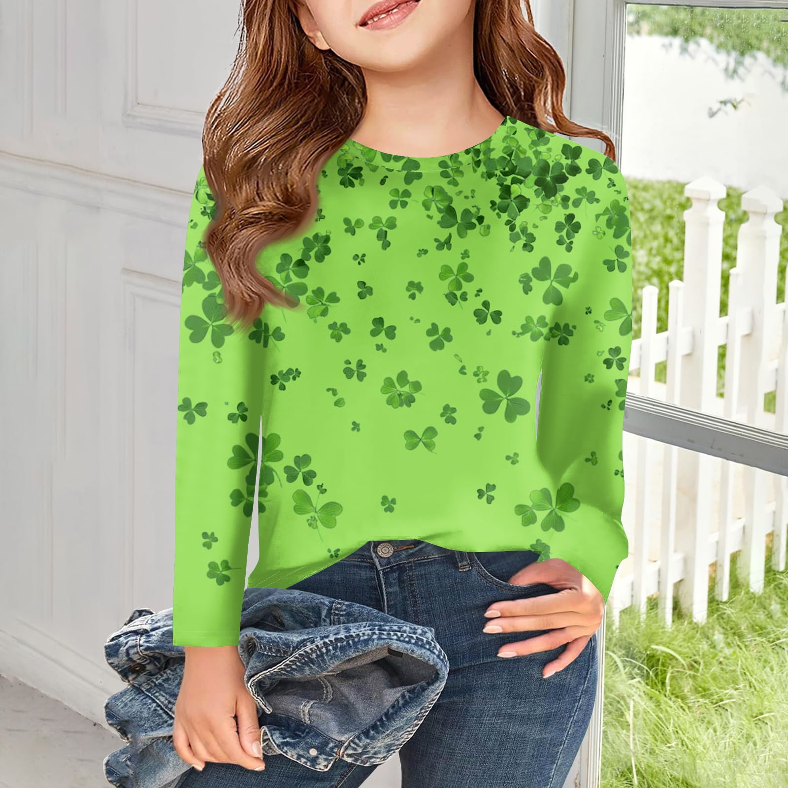 CCRFTGI St. Patrick's Day Fall Shirts for Girls Long Sleeve Trendy Cute ...