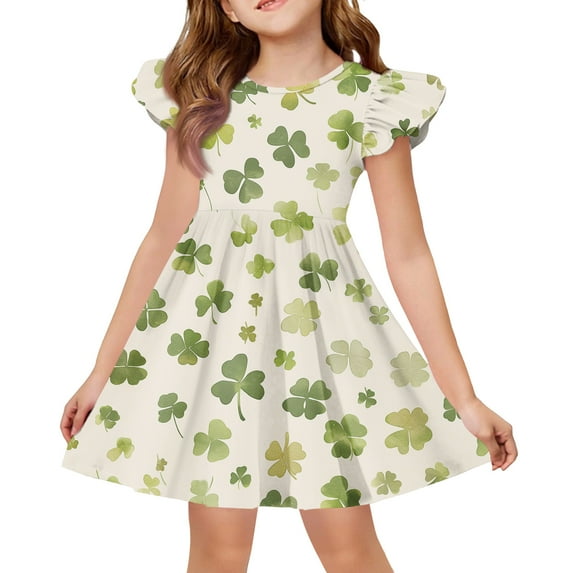 CCRFTGI St. Patrick's Day Girls Dresses 10-12 Funny Lucky Irish Clover ...
