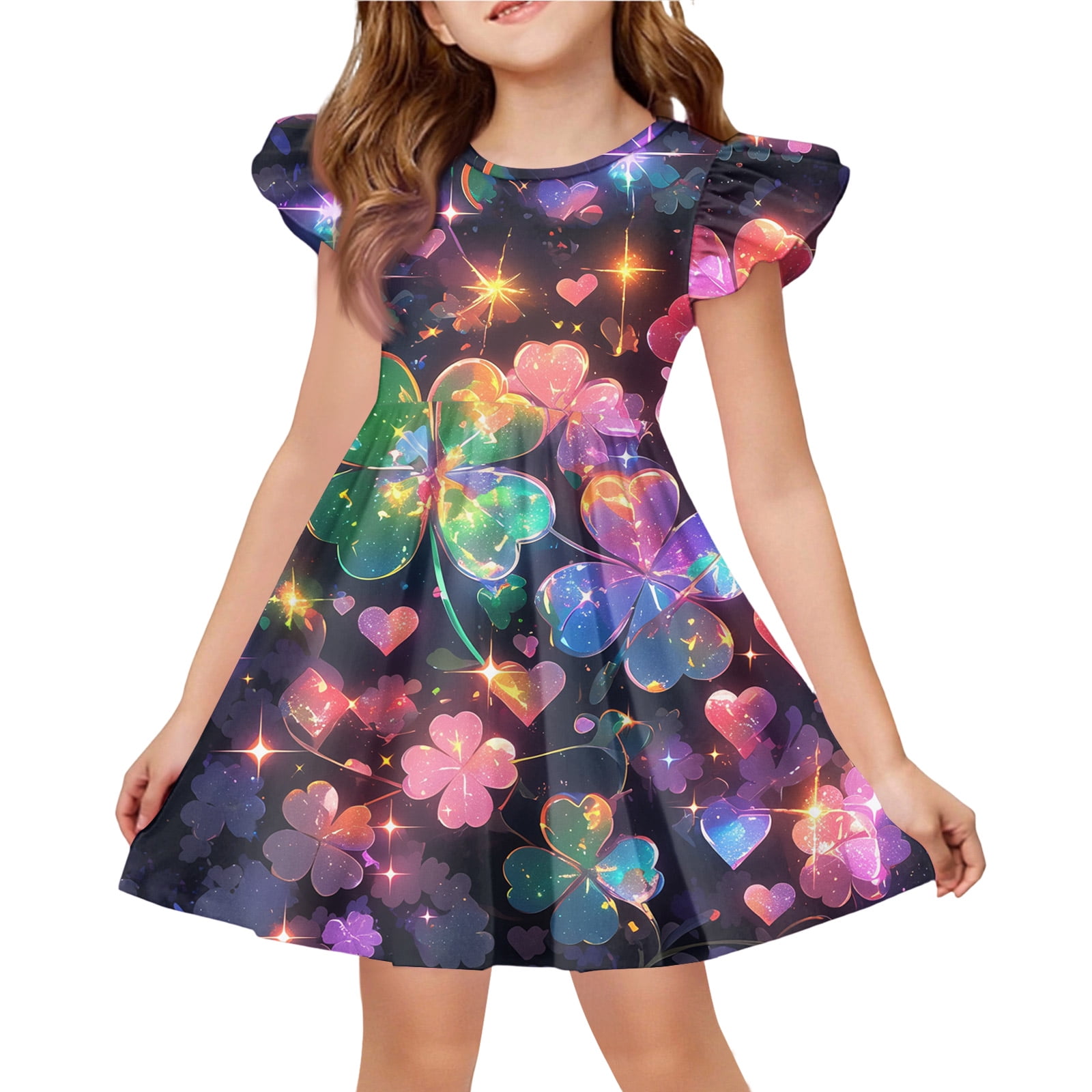 CCRFTGI St. Patrick's Day Girls Dresses Size 8 Funny Lucky Shamrock ...