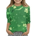 CCRFTGI St. Patrick's Day Girls Tops Size 13-14 3/4 Sleeve Funny Lucky ...