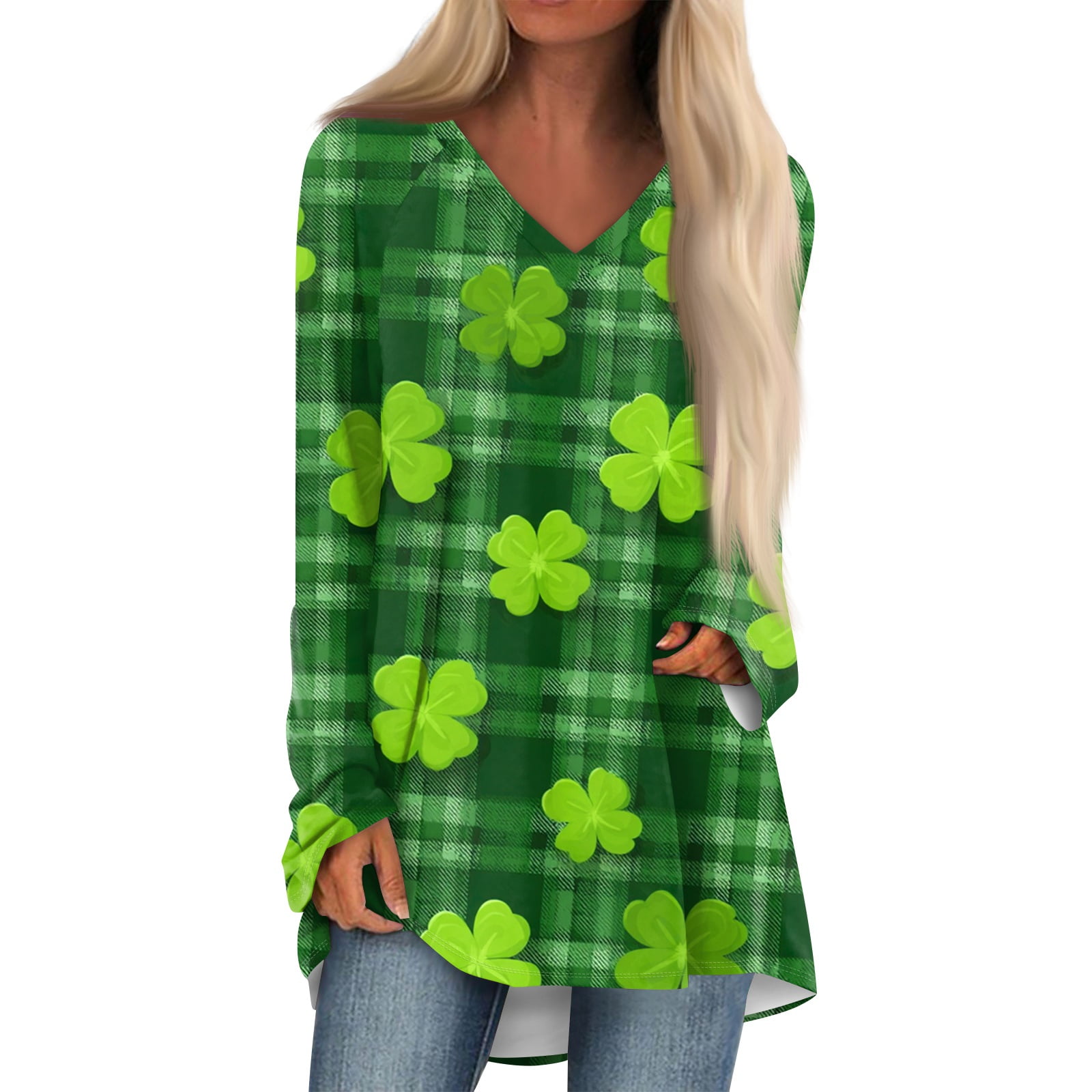 CCRFTGI St. Patrick's Day Womens Long Sleeve Tops Fashion Lucky Funny ...