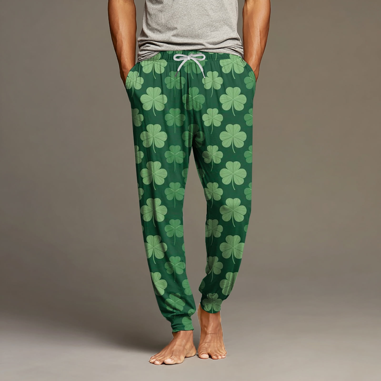 CCRFTGI St. Patrick's Day mens pajama pants Soft Funny shamrock graphic ...