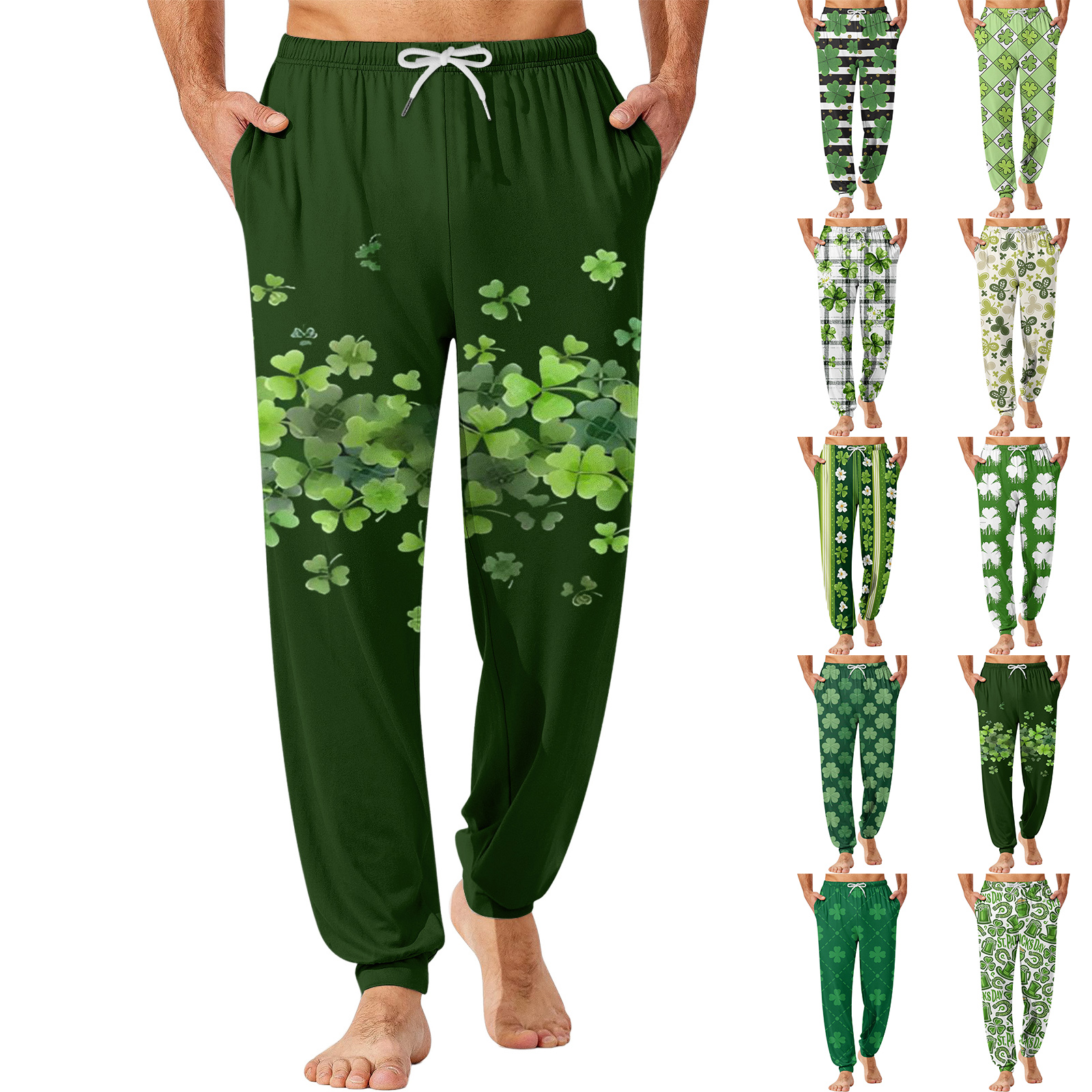 CCRFTGI St. Patrick's Day pajama pants for men Soft Funny Irish Clover ...