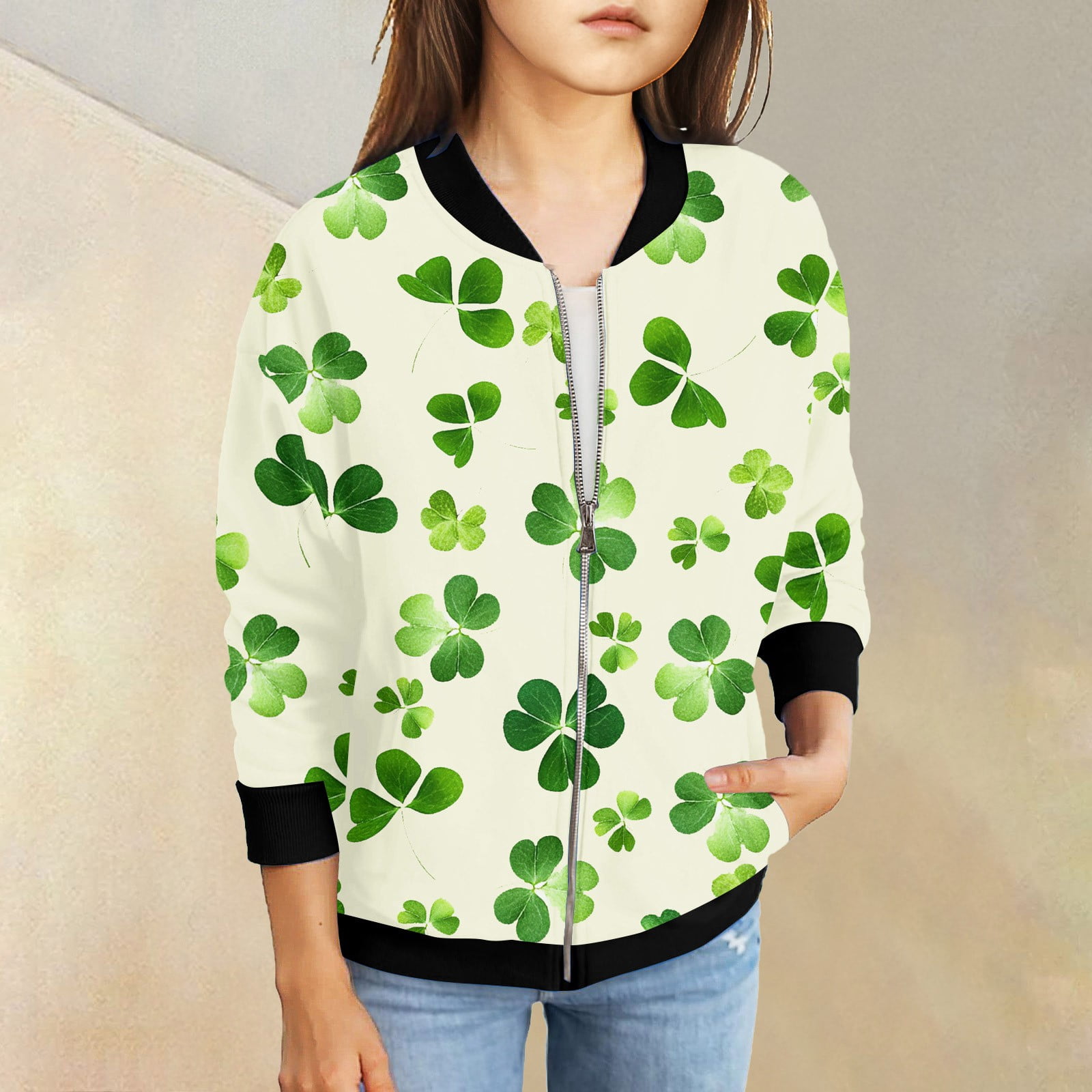 CCRFTGI St Patricks Day Jackets for Boys Size 14-15 Lucky Zipper ...