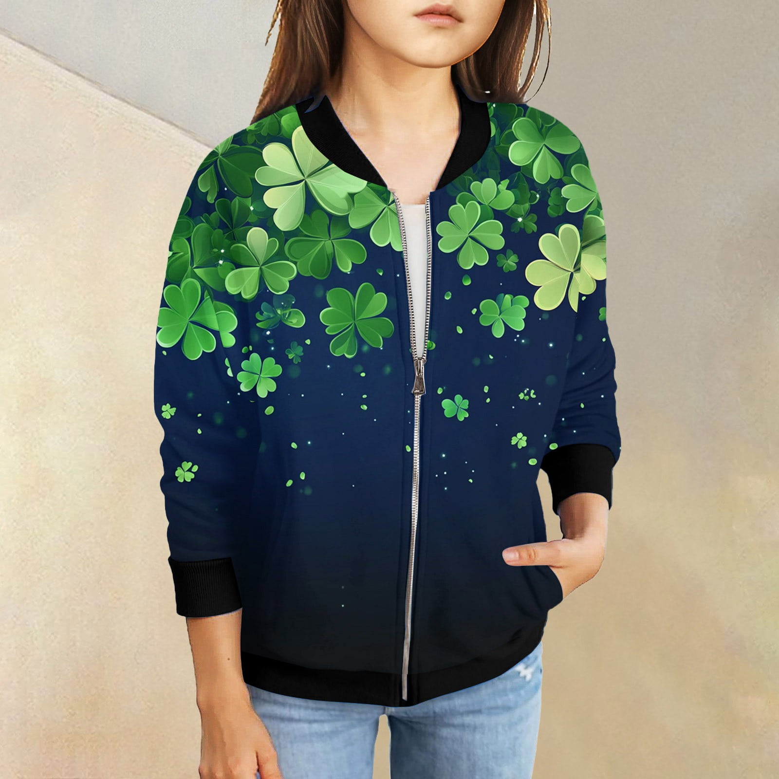 CCRFTGI St Patricks Day Jackets Girls Size 11-12 Festival Full Zip Up ...