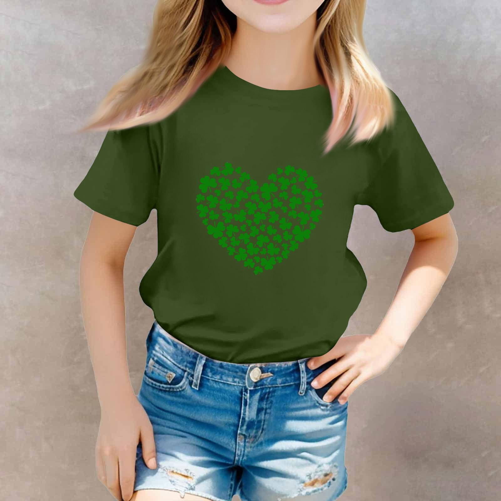 CCRFTGI St Patricks Day Shirt for Child Girls Size 10-12 Cute Lucky ...