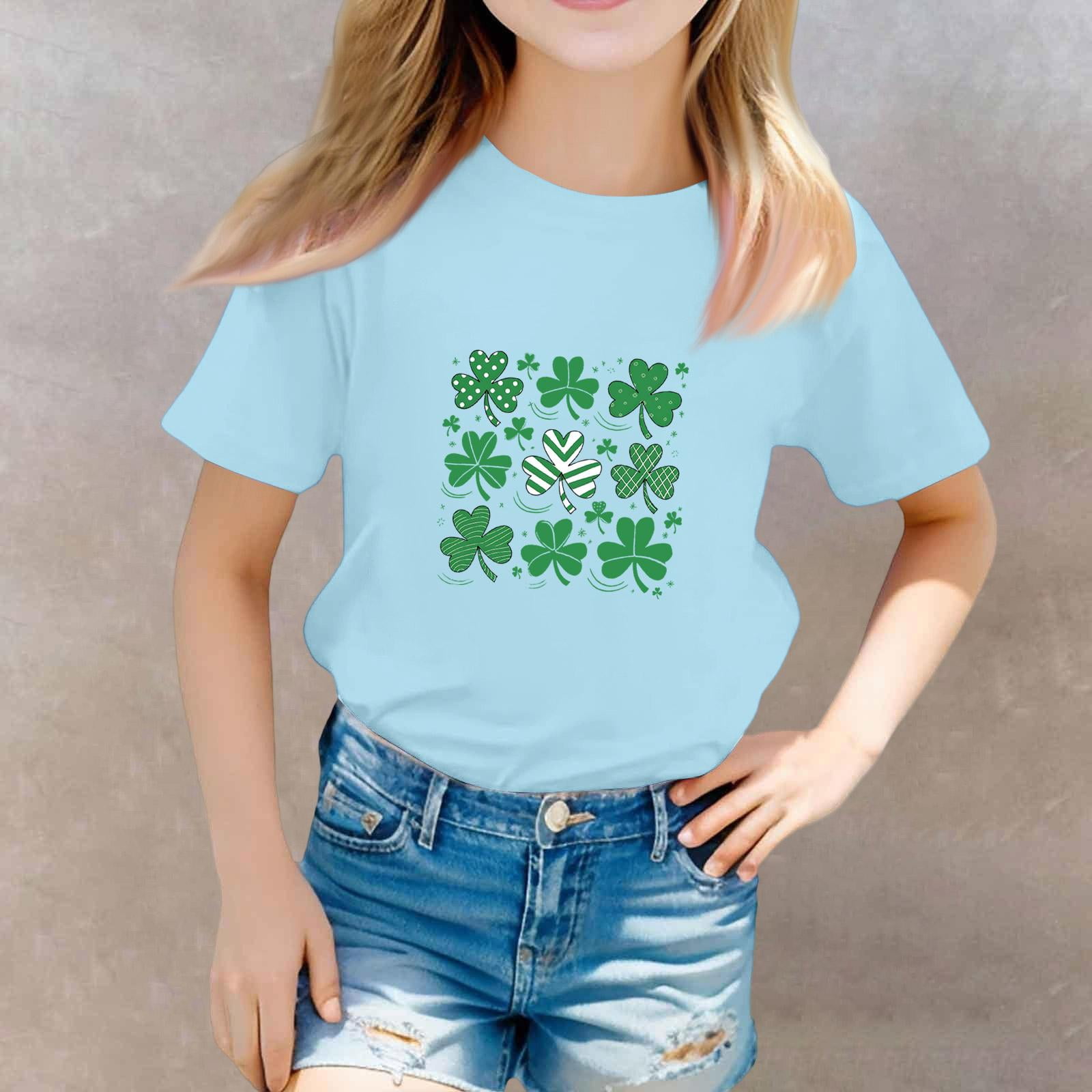 CCRFTGI St Patricks Day Shirt for Kids Girls Size 7 Funny Lucky ...