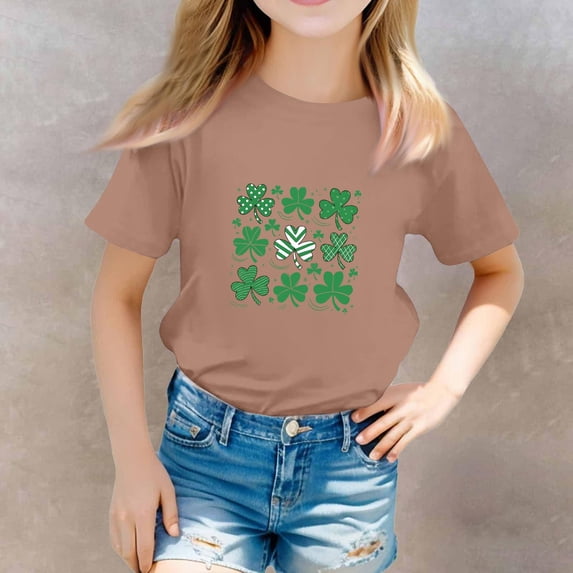 CCRFTGI St Patricks Day Shirt for Kids Girls Size 8 Funny Lucky Irish ...