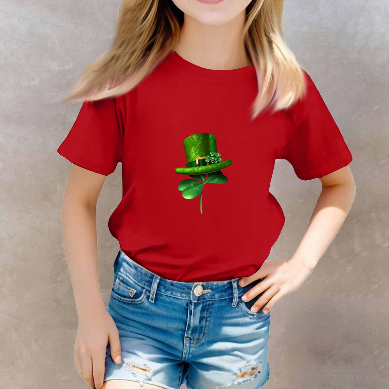 CCRFTGI St Patricks Day Shirt for Child Girls 10-12 Cute Lucky Irish ...